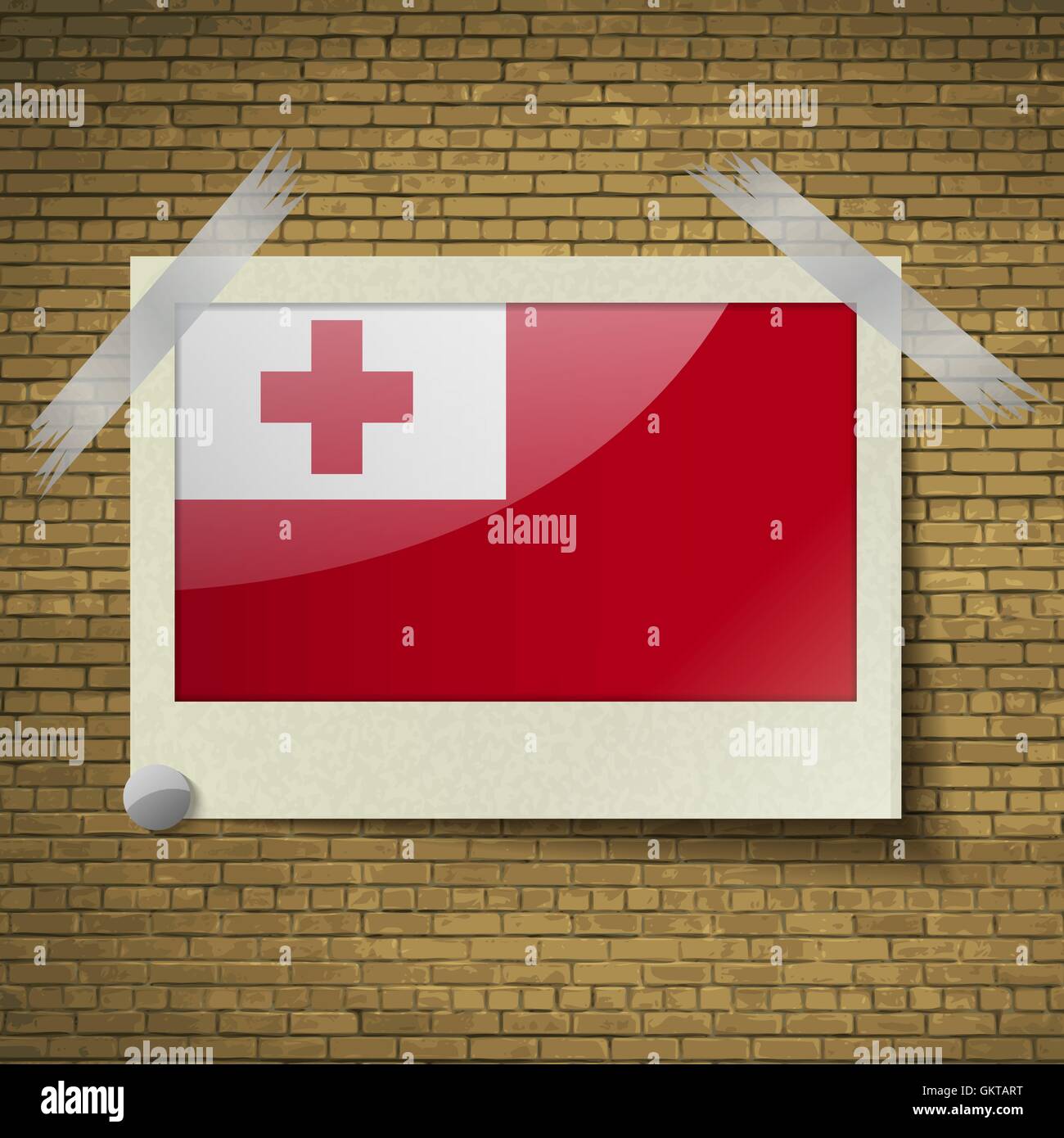 Flags Tongaat frame on a brick background. Vector Stock Vector Image ...