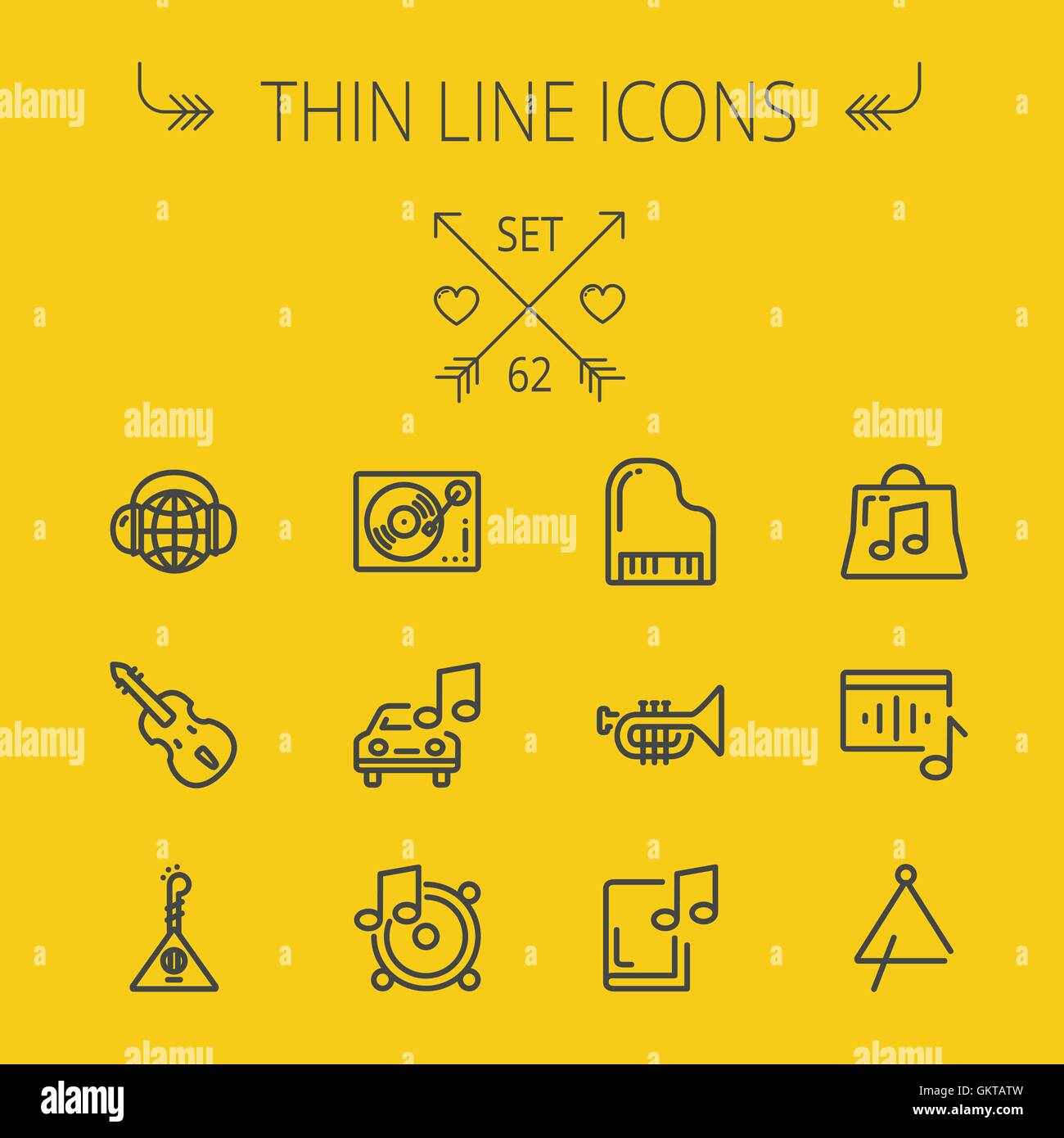 Music and entertainment thin line icon set Stock Vector Image & Art - Alamy