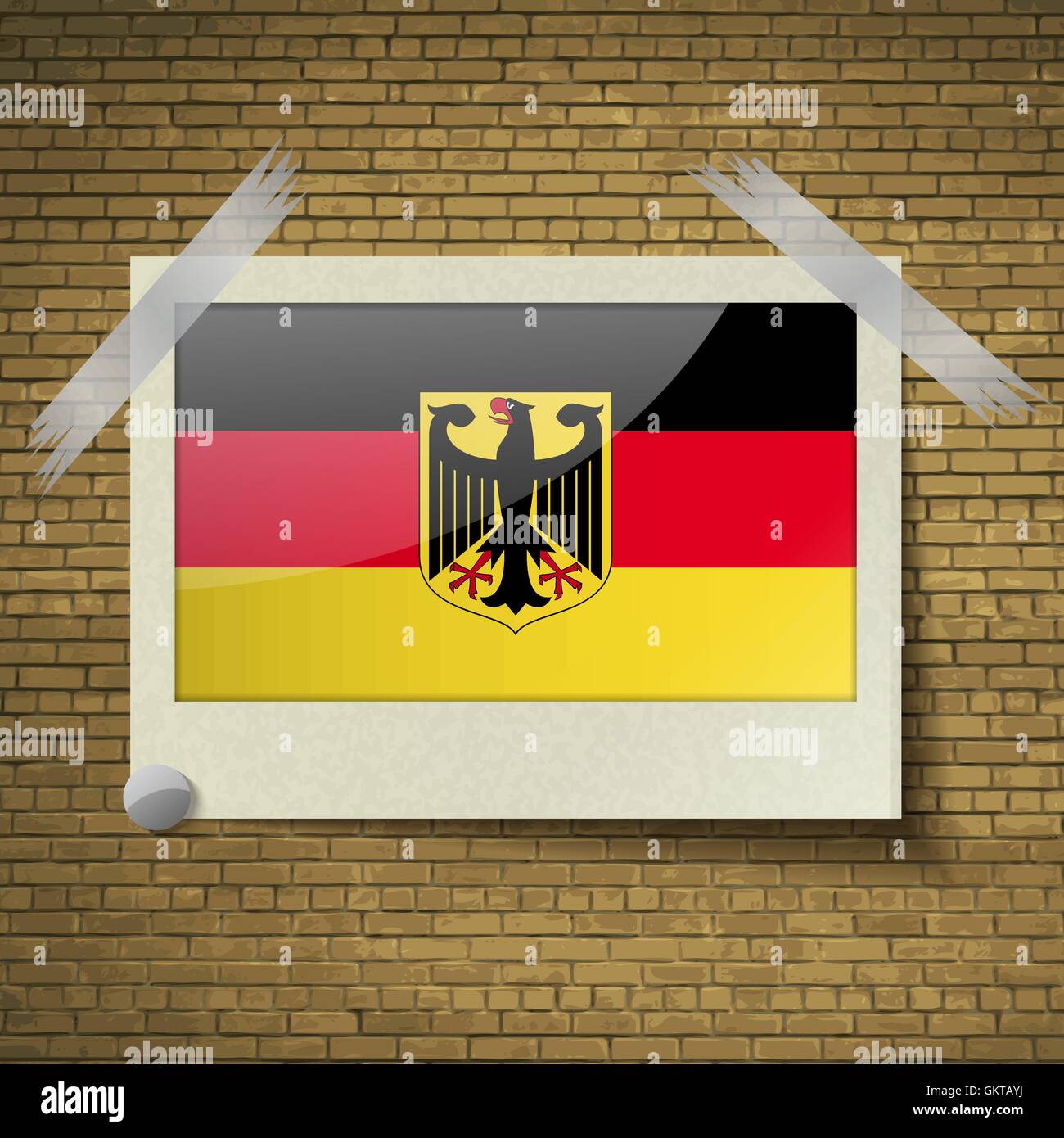 Flags Germany at frame on a brick background. Vector Stock Vector Image ...