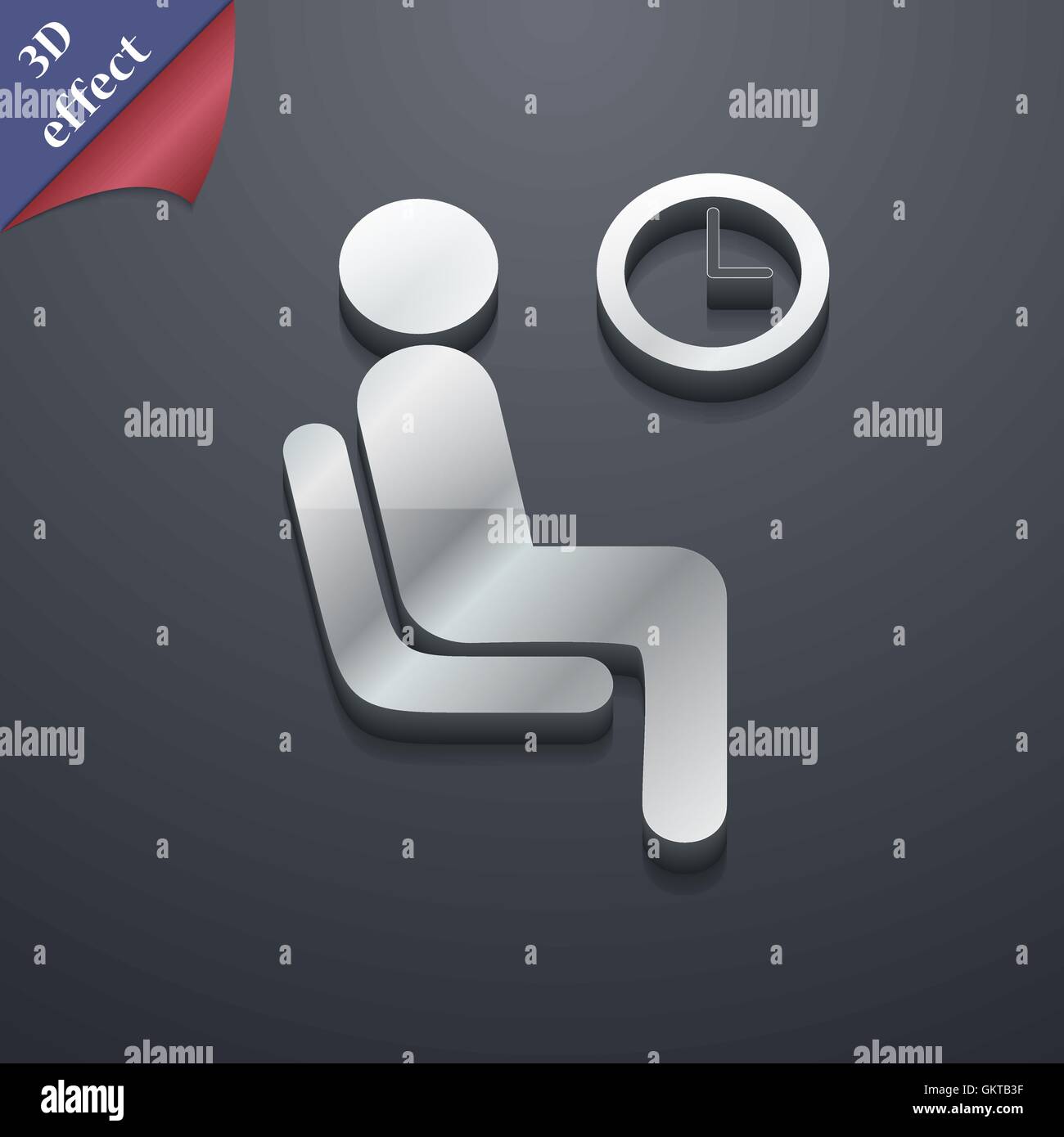 waiting icon symbol. 3D style. Trendy, modern design with space for ...