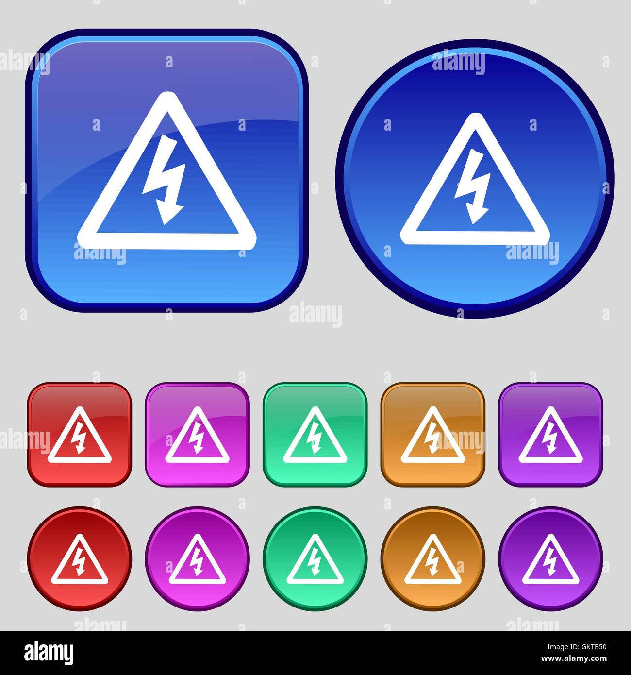 voltage icon sign. A set of twelve vintage buttons for your design ...