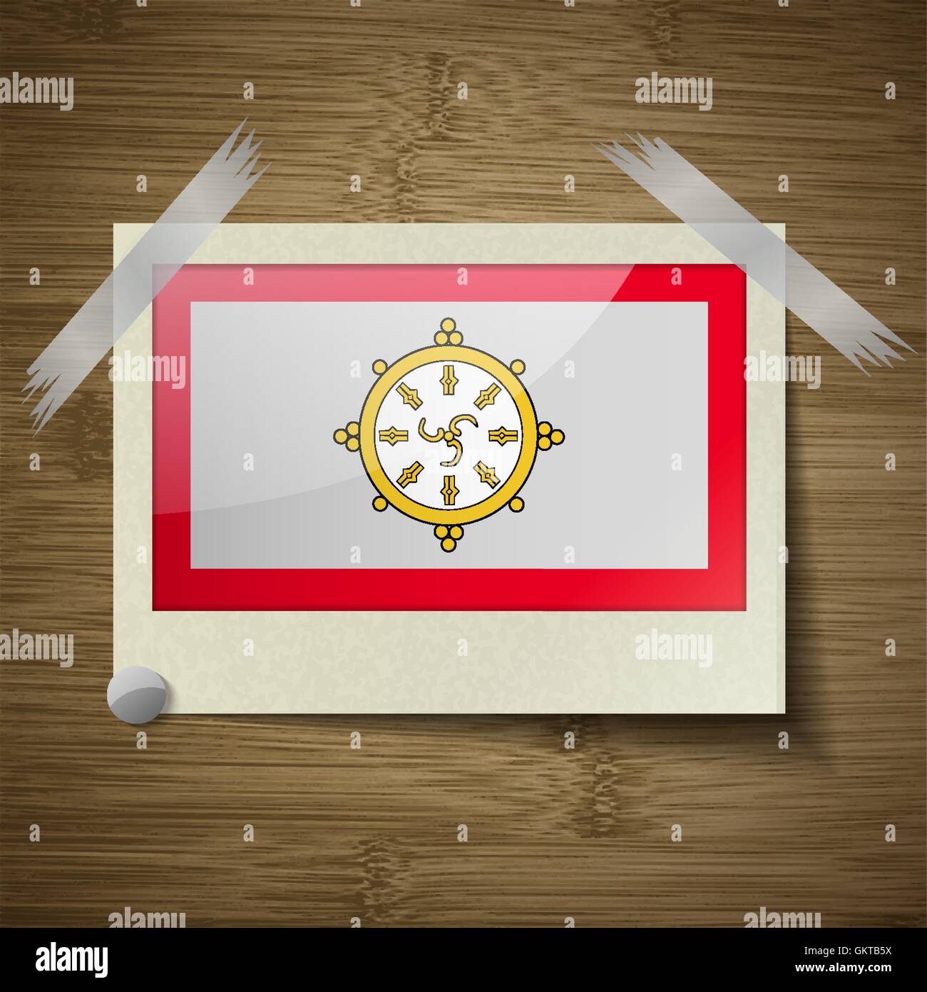 Flags SIKKIM at frame on wooden texture. Vector Stock Vector Image ...