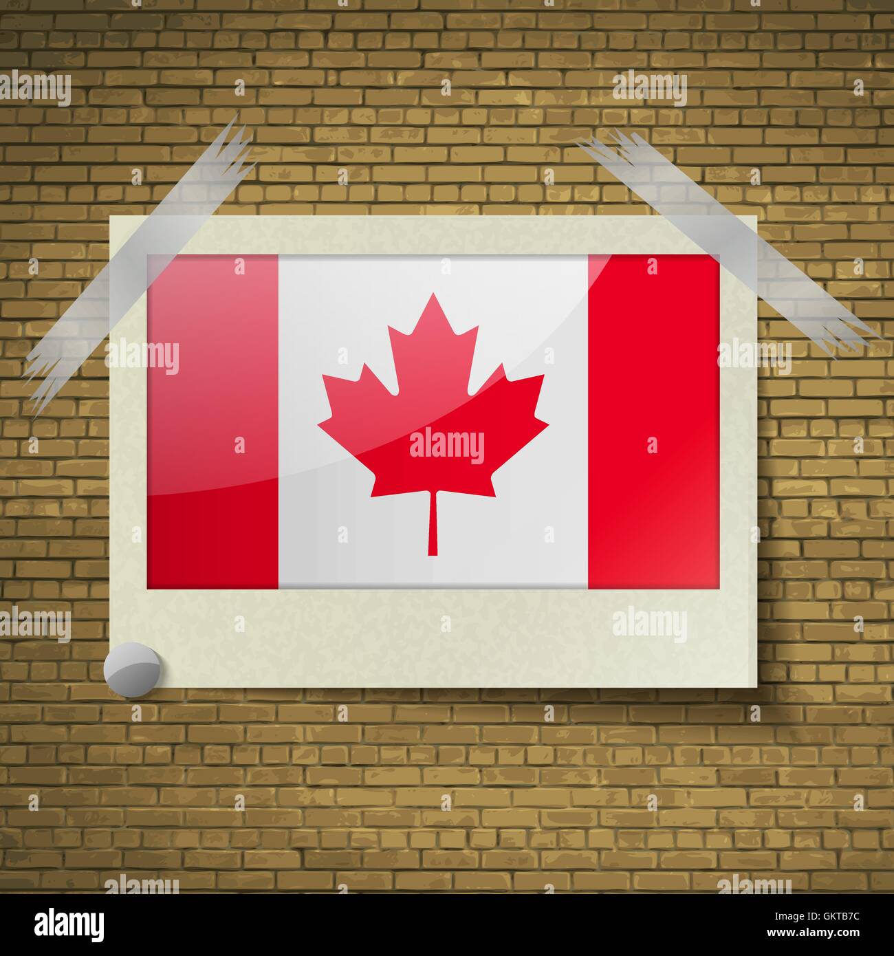 Flags Canada at frame on a brick background. Vector Stock Vector Image ...