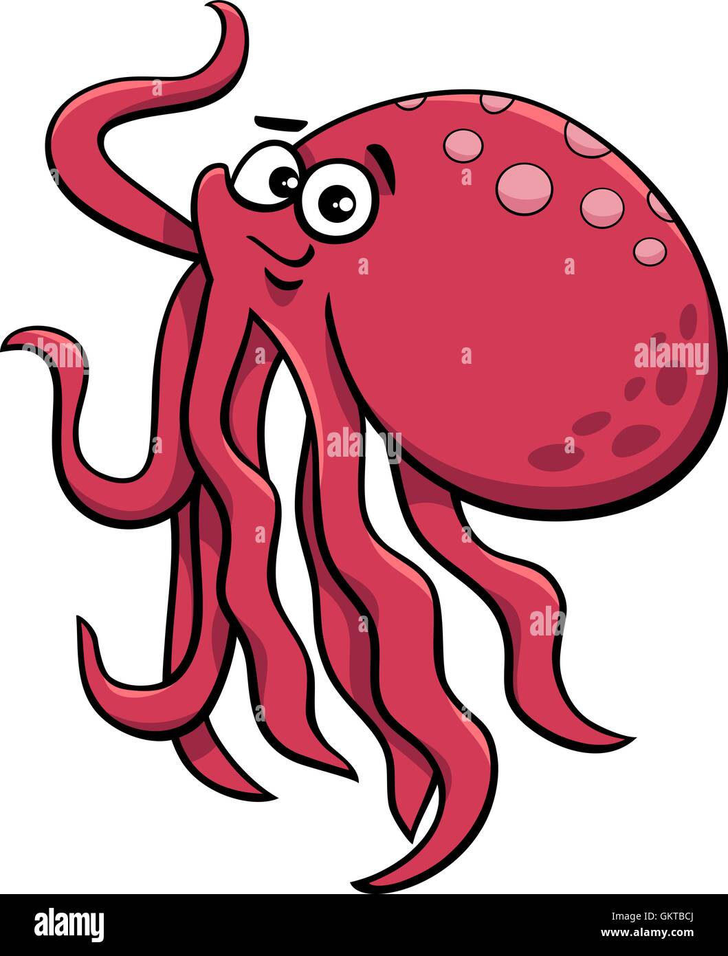 cute octopus cartoon illustration Stock Vector Image & Art - Alamy