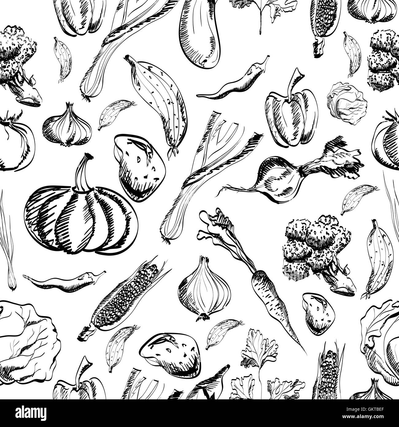 Broccoli hand drawn vector Black and White Stock Photos & Images - Alamy