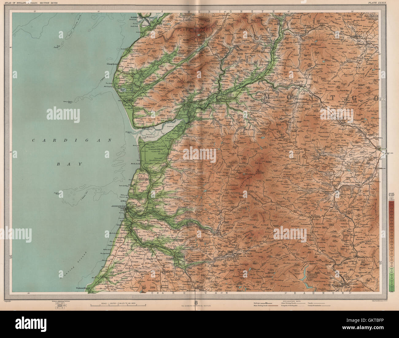 CAMBRIAN MOUNTAINS. Aberystwyth Barmouth Aberdovey. Wales. Cardigan Bay ...