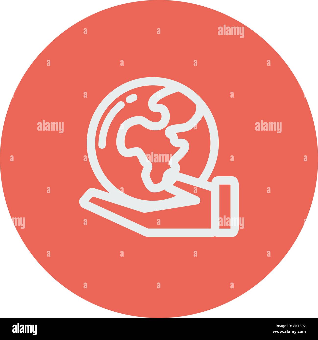 Hand holding earth thin line icon Stock Vector Image & Art - Alamy