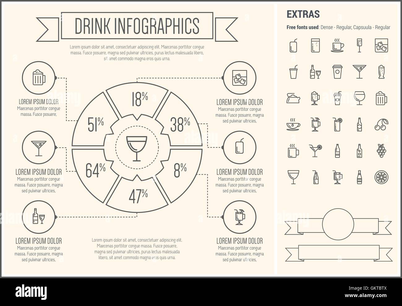 Drink Line Design Infographic Template Stock Vector Image & Art - Alamy