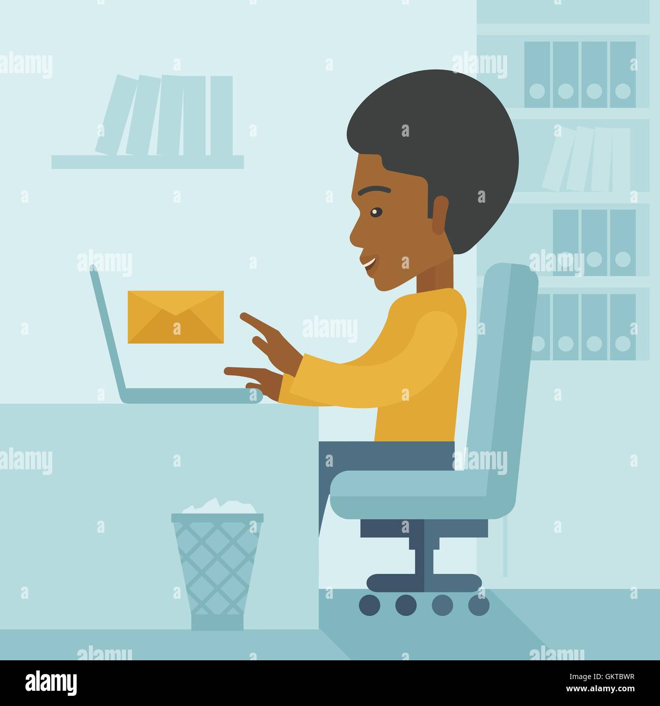 African manager computer Stock Vector Images - Alamy