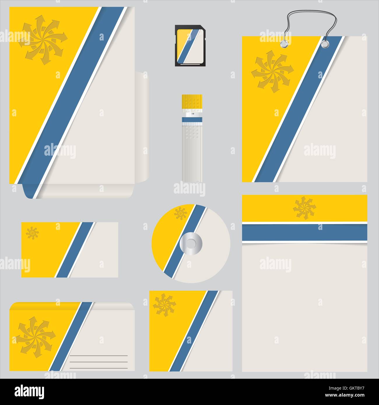 Blue yellow business set with striped design Stock Vector Image & Art ...