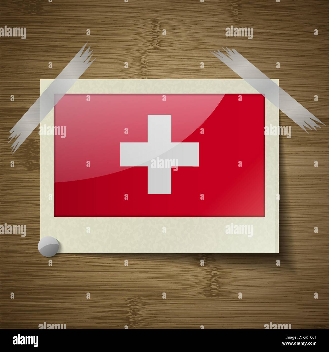 Flags Switzerland at frame on wooden texture. Vector Stock Vector Image ...
