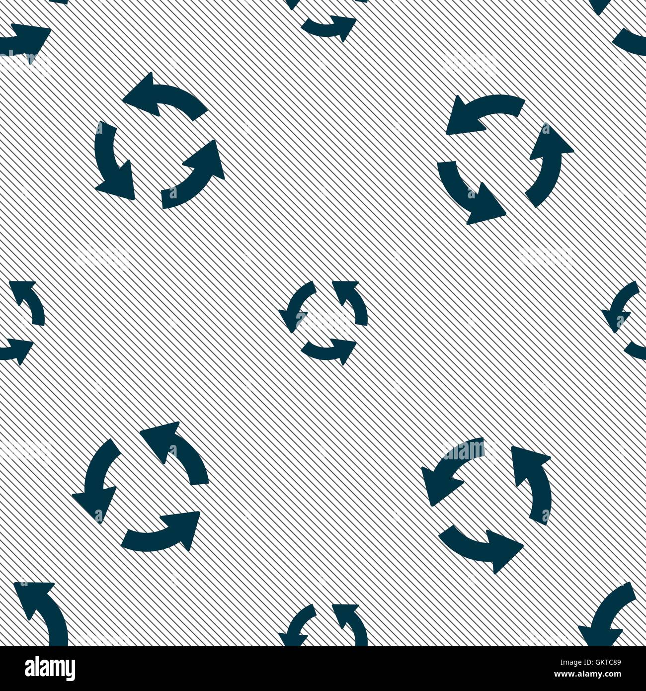 Refresh icon sign. Seamless pattern with geometric texture. Vector ...