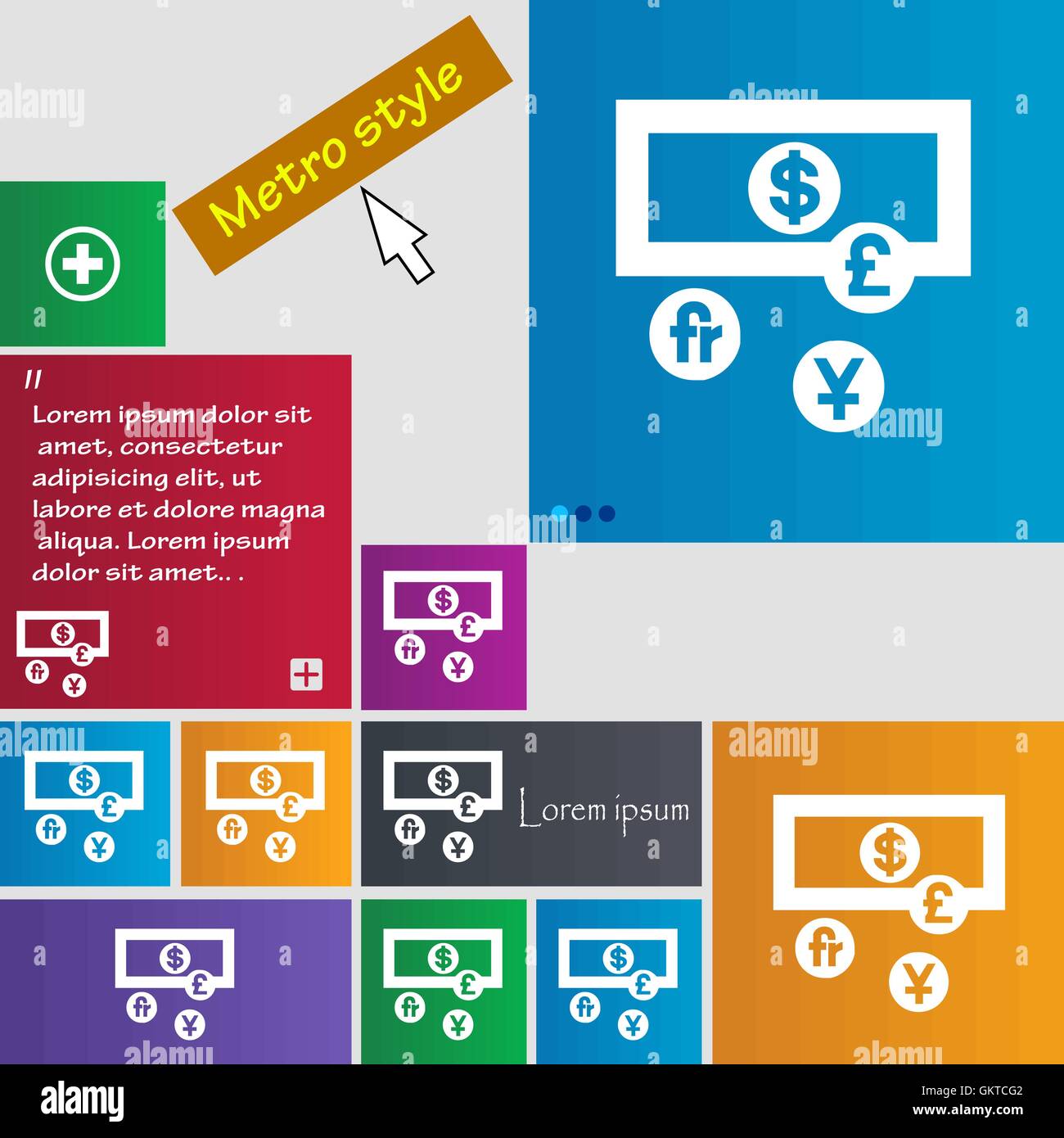 currencies of the world icon sign. buttons. Modern interface website buttons with cursor pointer ...