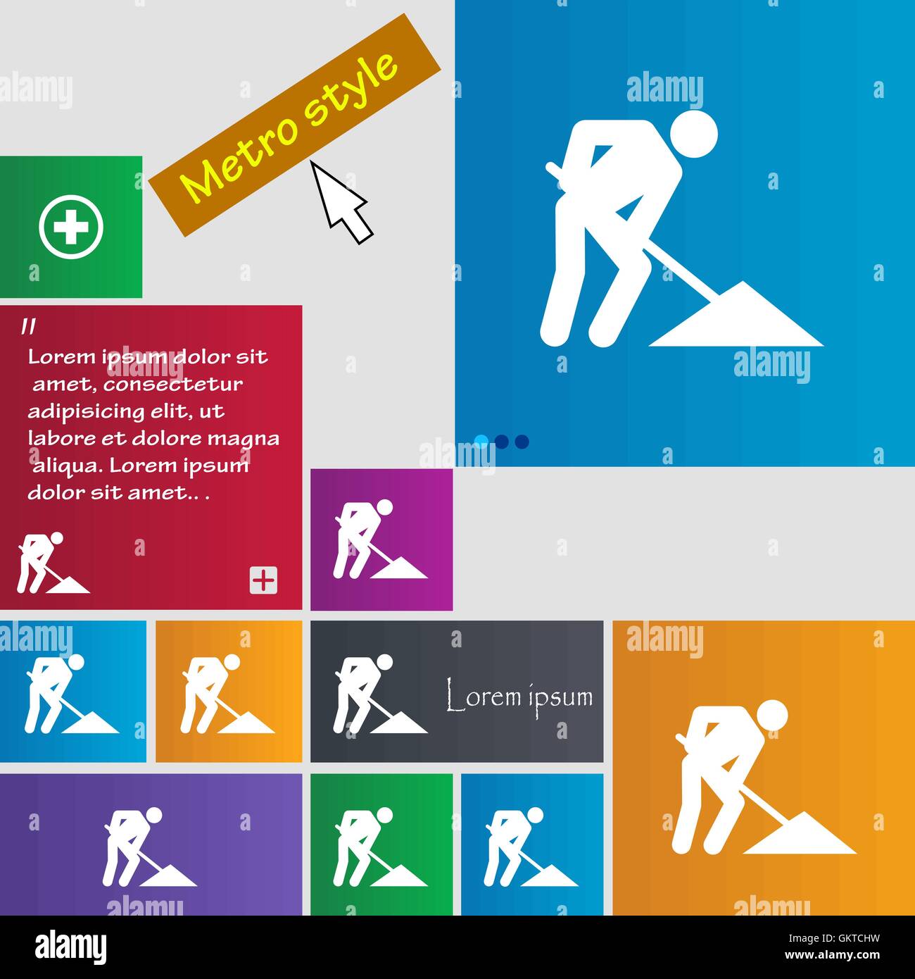 repair of road, construction work icon sign. buttons. Modern interface ...