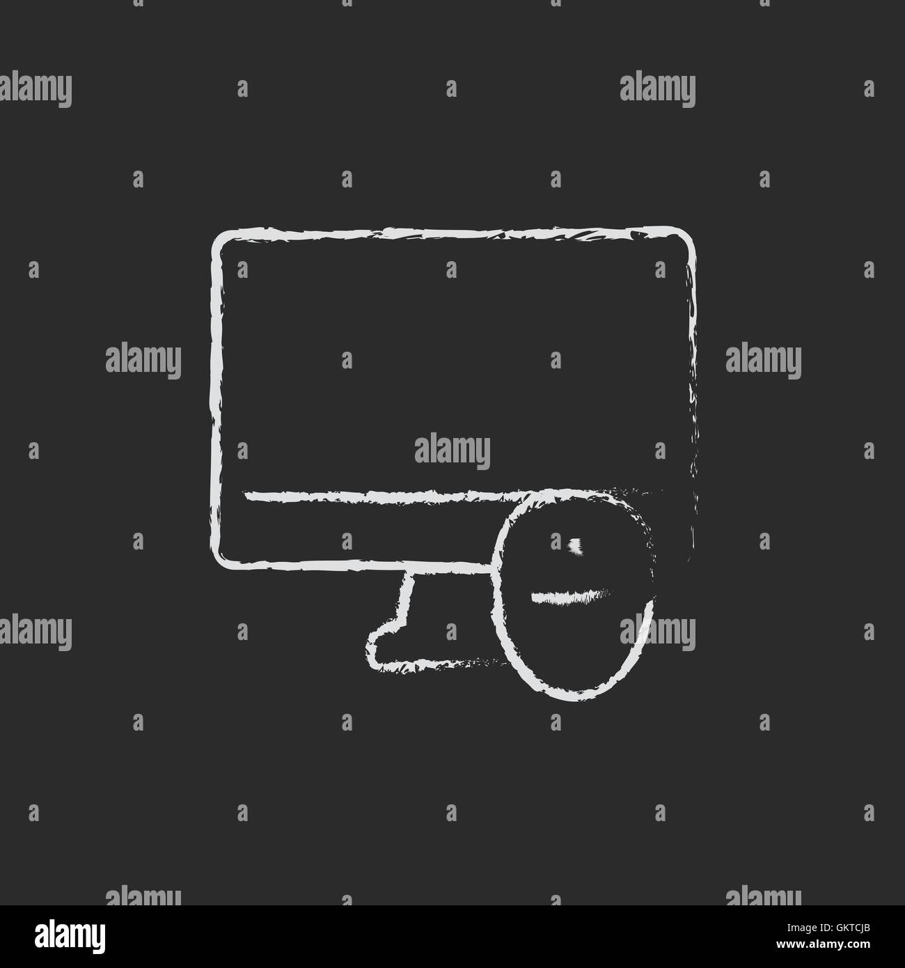 Computer network flat white Stock Vector Images - Alamy