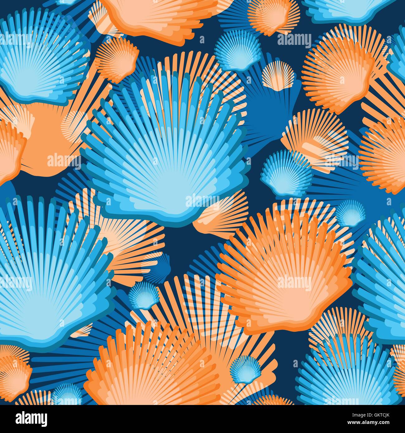 Sea scallop seashell semless pattern. Vector Stock Vector Image & Art ...