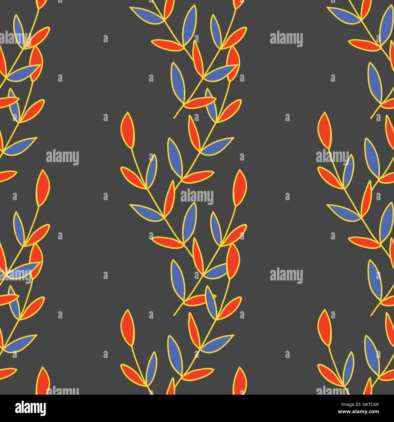 Nature seamless pattern of colored leaves. Vector illustration Stock ...