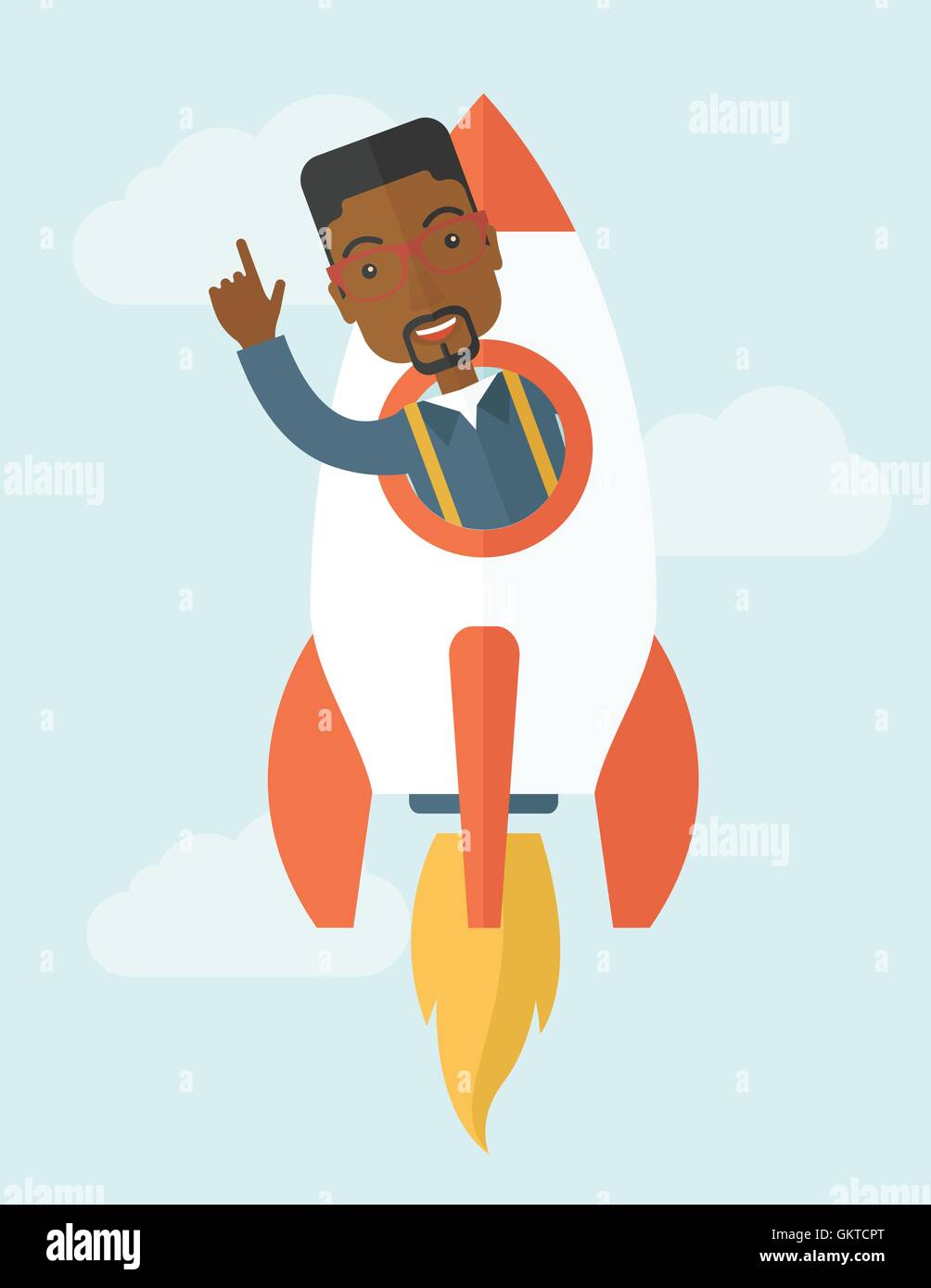 Black young guy inside the rocket Stock Vector Image & Art - Alamy