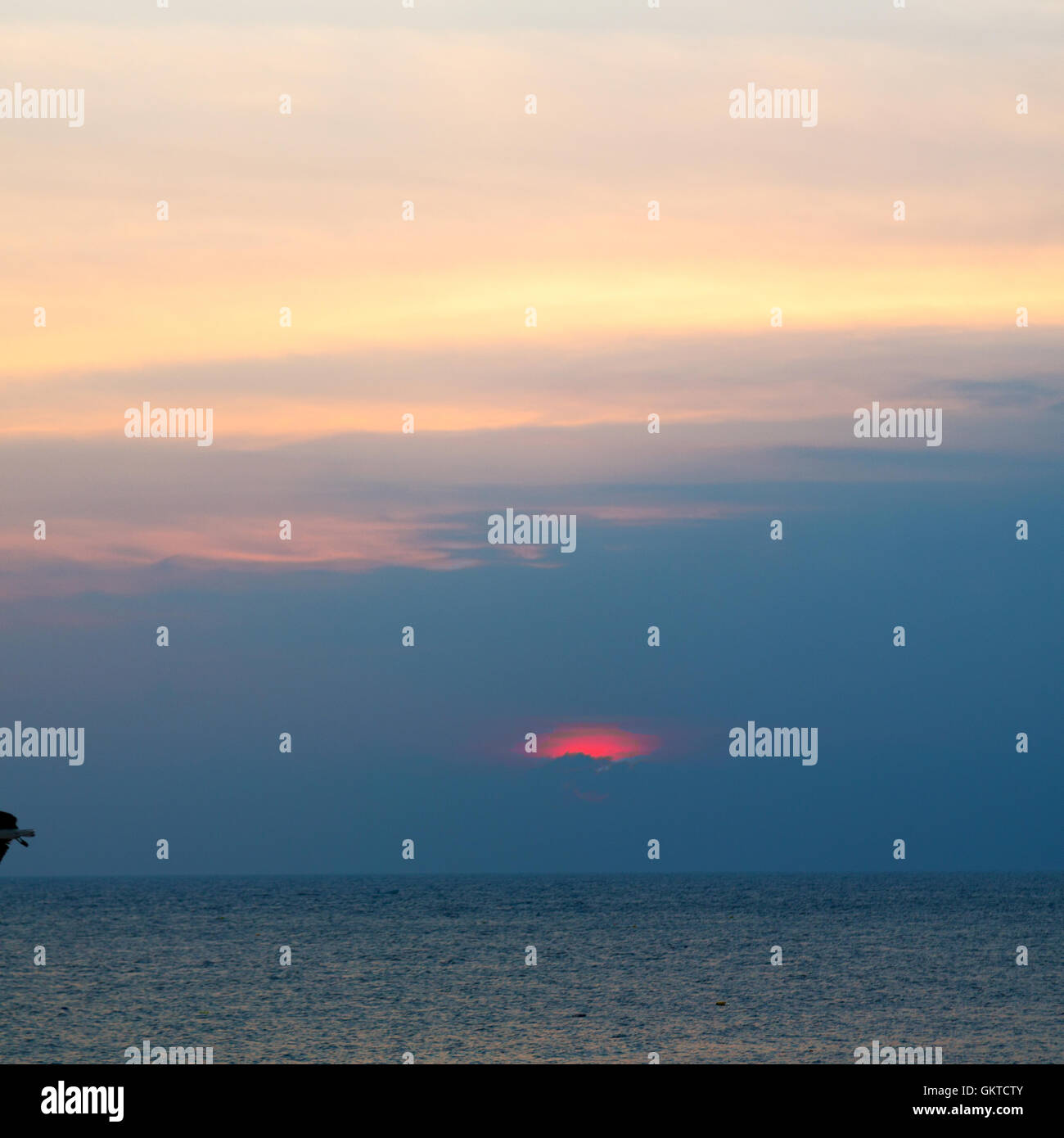 the blurred sun falling down arabian sea ocean in oman coastline Stock ...