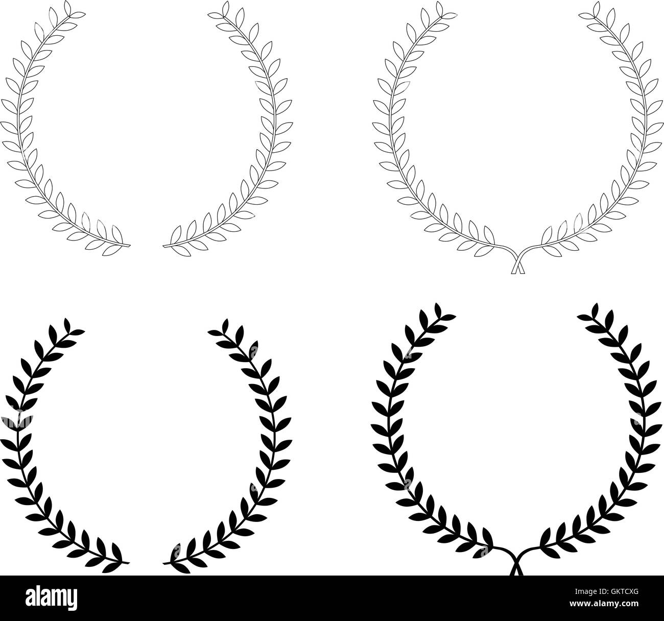 Laurel wreath line art hi-res stock photography and images - Alamy