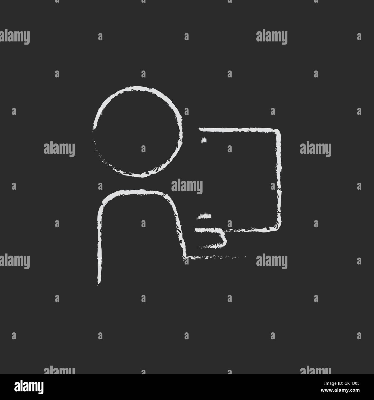 Smiling person on computer Stock Vector Images - Alamy