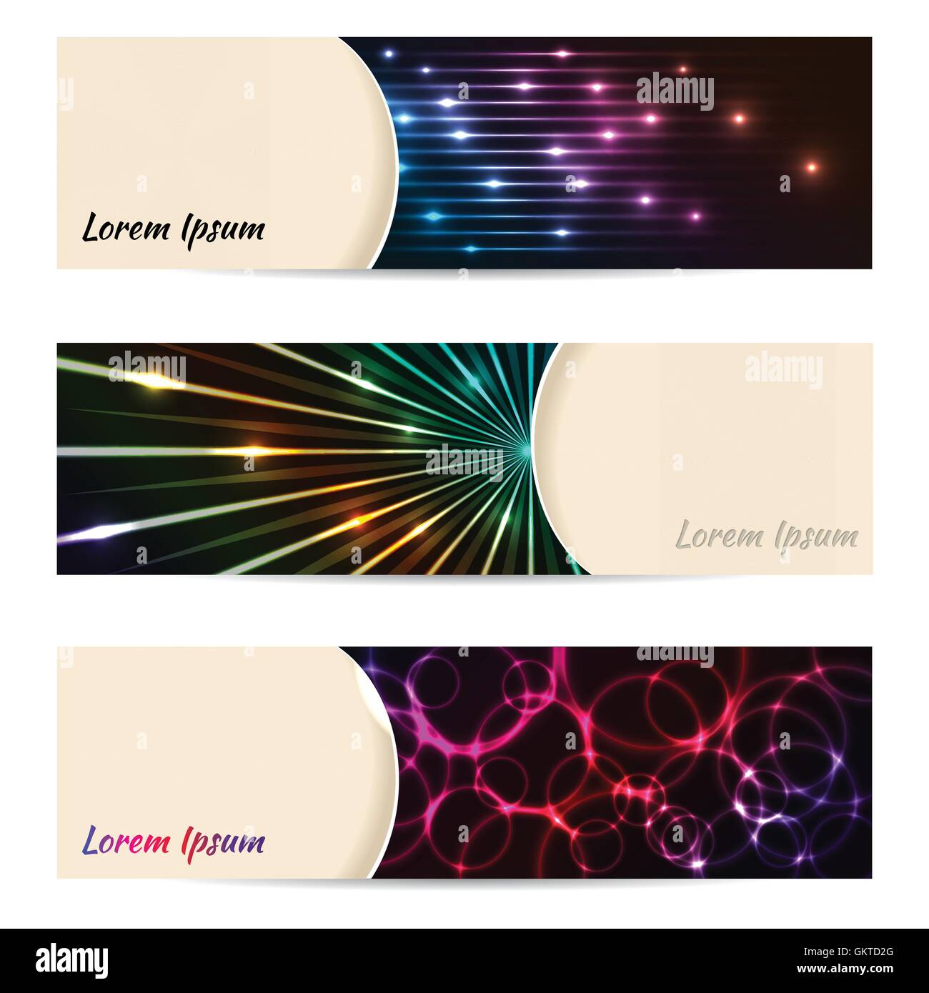 Cool banner set of 3 with bursting laser plasma Stock Vector Image ...