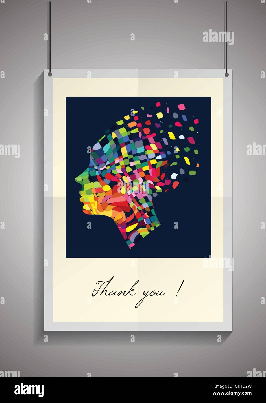 Vector template of frame with poster, placed in interior. Mockup for ...