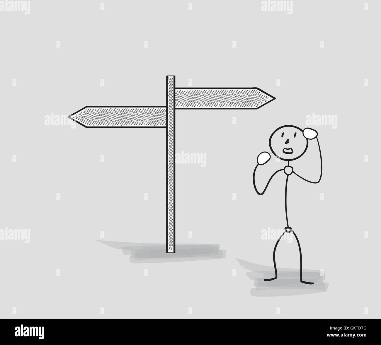 Confused thinking problem solution Black and White Stock Photos ...