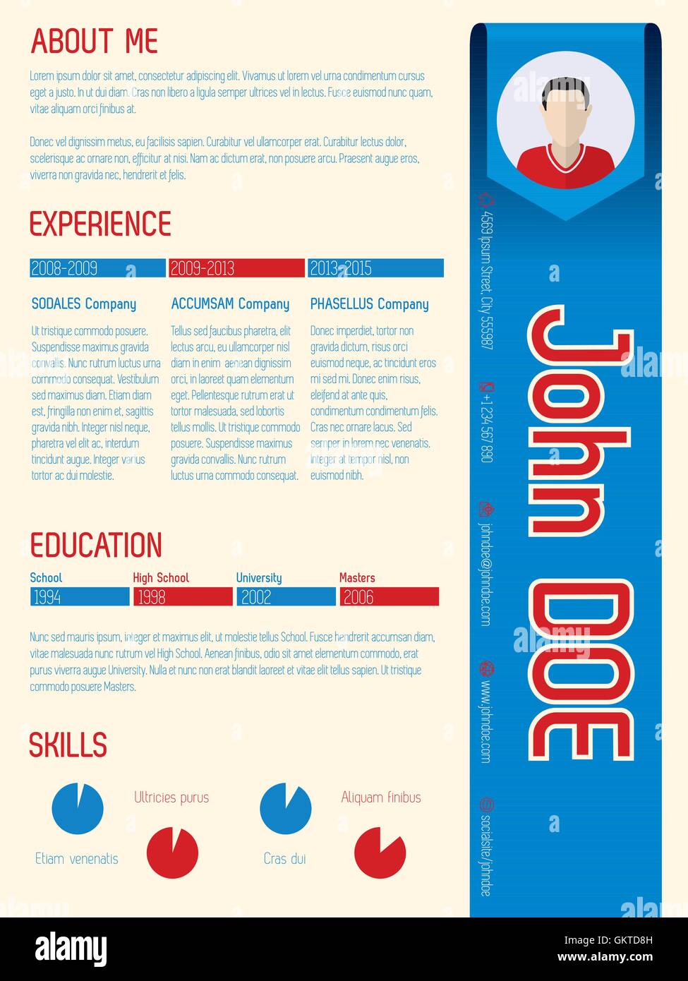 Resume cv template arrow ribbon hi-res stock photography and images - Alamy