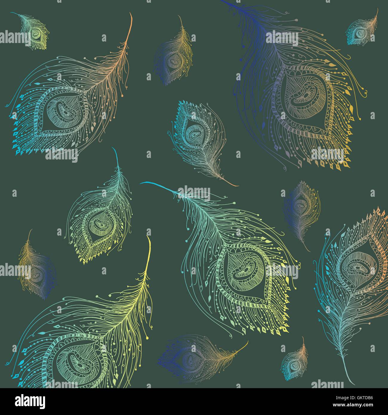 Seamless peacock feather pattern background Stock Vector Image & Art ...