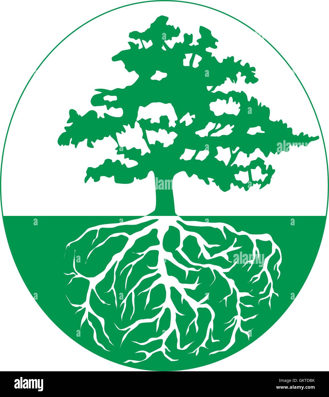 Tree with roots background ecology vector concept Stock Vector Image ...