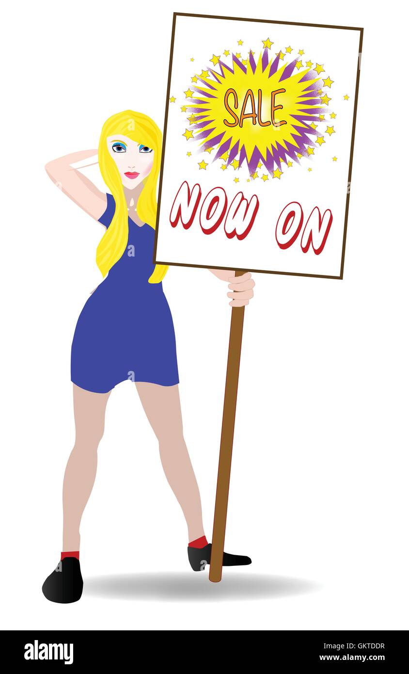 Sale Sign Girl Stock Vector Image & Art - Alamy