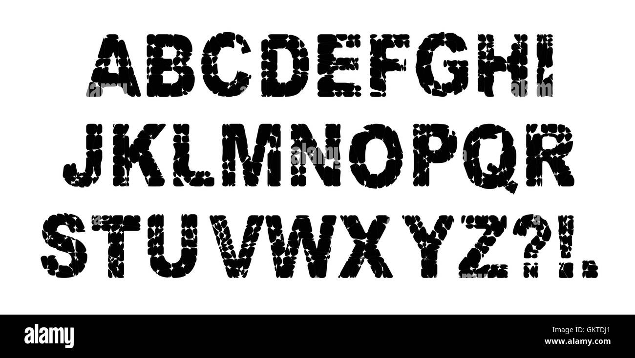 Pebbles letters Stock Vector Images - Alamy