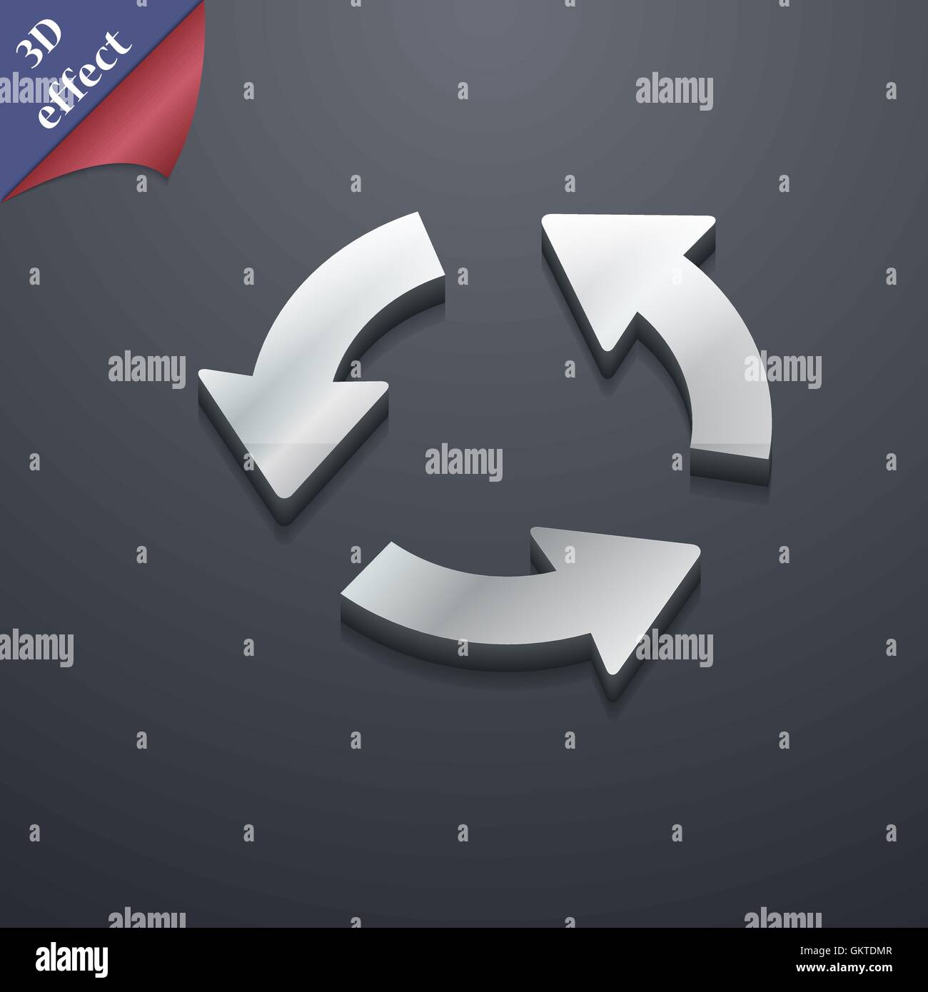 Refresh icon symbol. 3D style. Trendy, modern design with space for ...