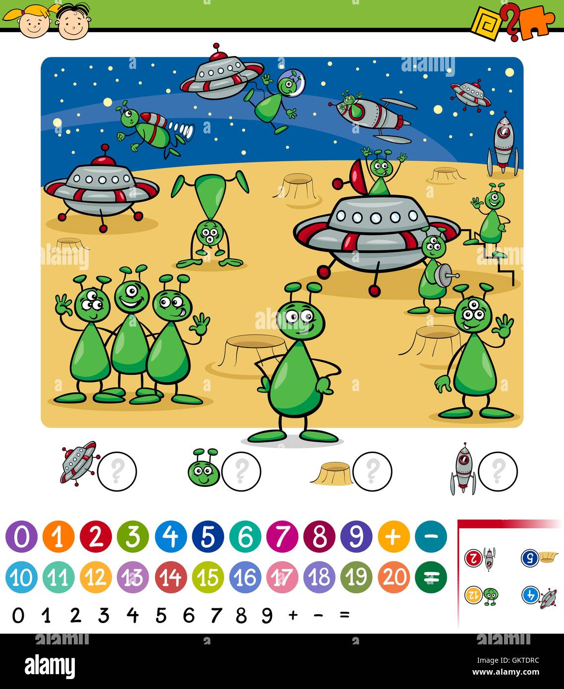 numbers game cartoon illustration Stock Vector Image & Art - Alamy