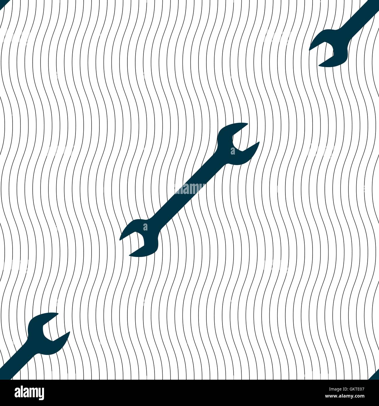 wrench icon sign. Seamless pattern with geometric texture. Vector Stock ...
