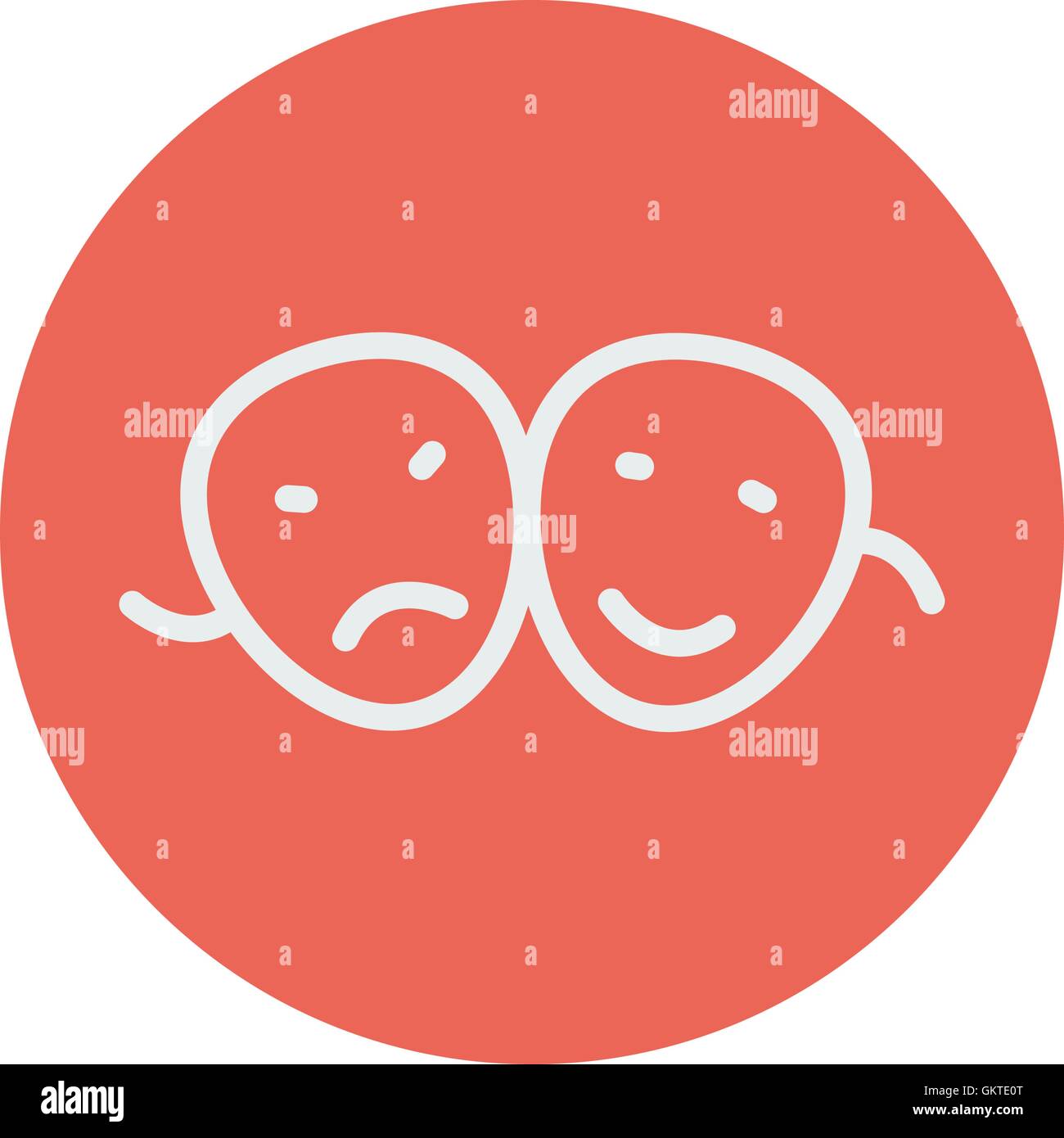 Theater icon happy sad masks hi-res stock photography and images - Alamy