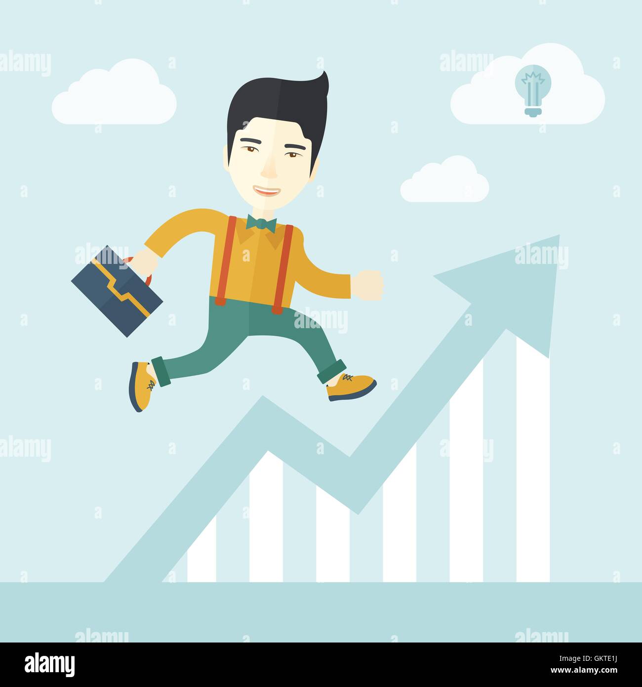 Running man into graph arrow up Stock Vector Image & Art - Alamy