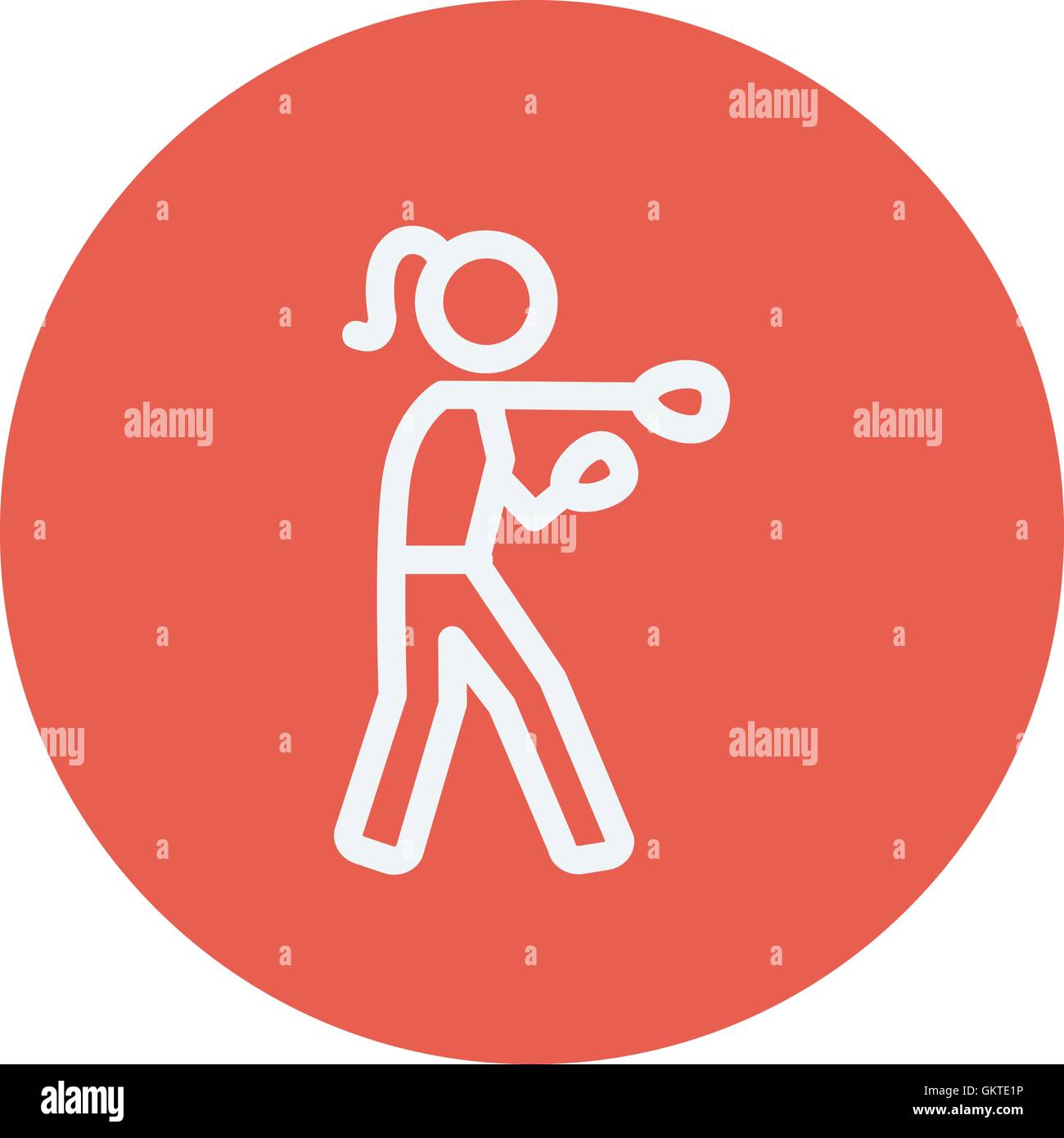 Female boxer thin line icon Stock Vector Image & Art - Alamy