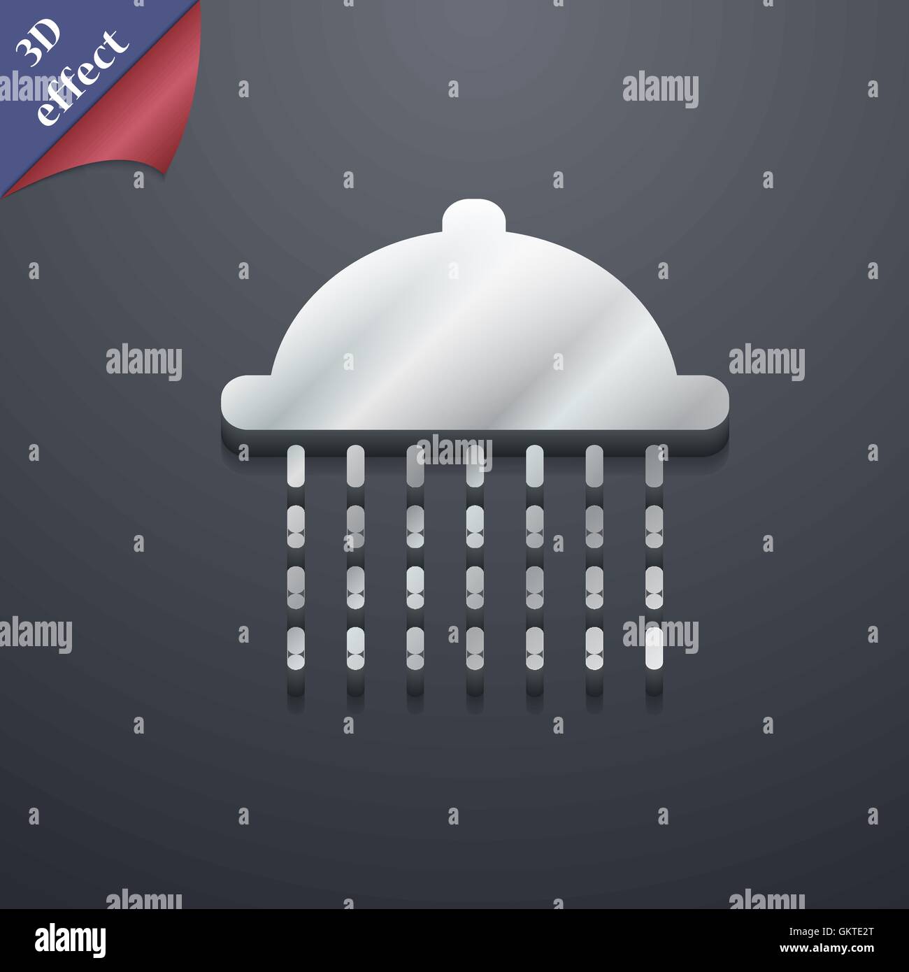 shower icon symbol. 3D style. Trendy, modern design with space for your ...