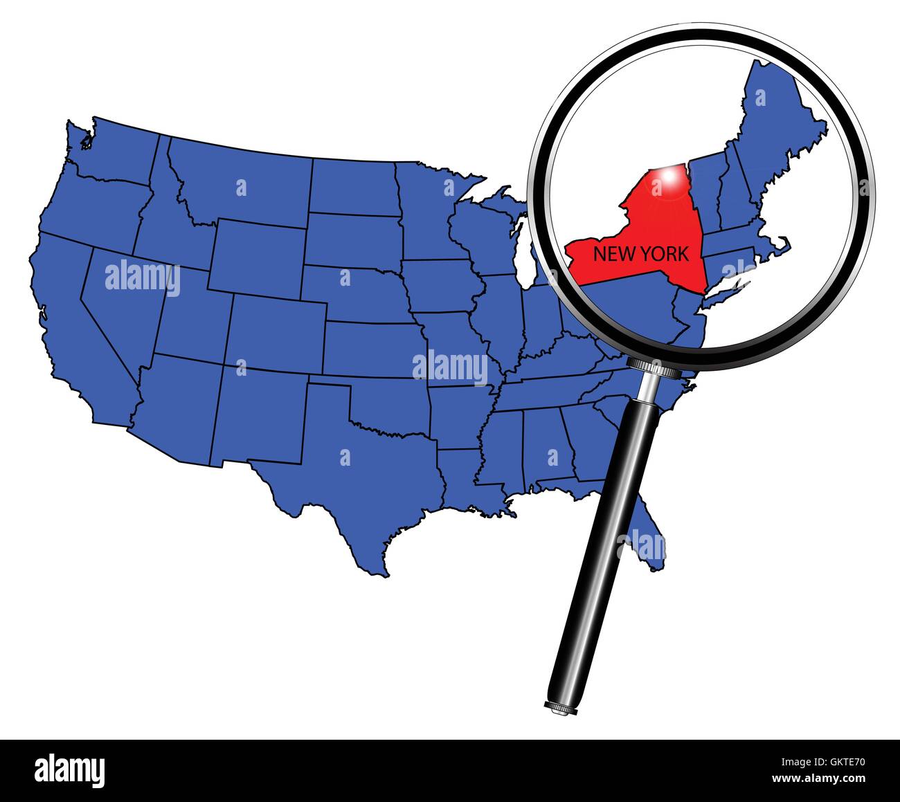 New york state map hi-res stock photography and images - Alamy