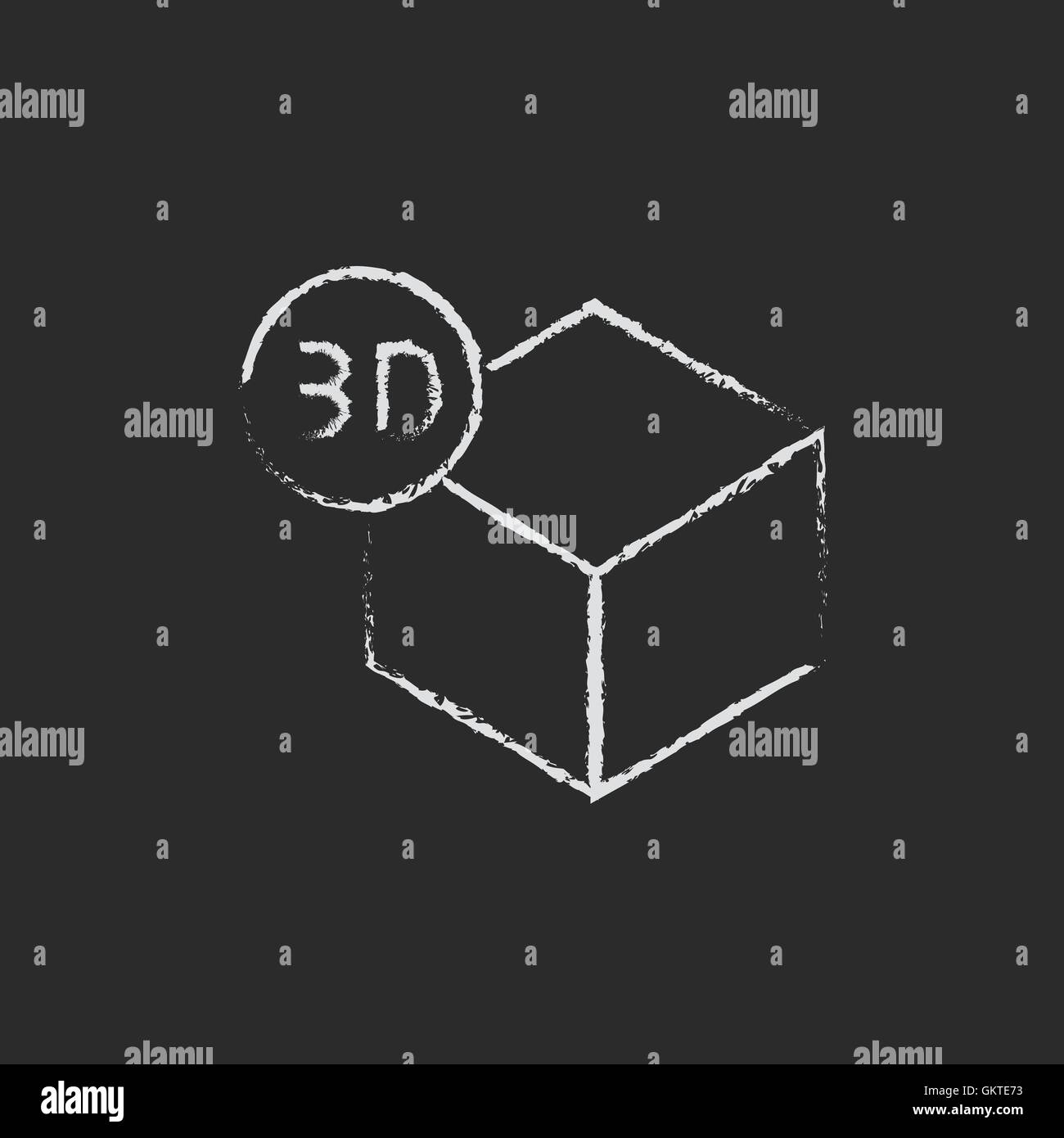 Three D box drawn in chalk Stock Vector Image & Art - Alamy