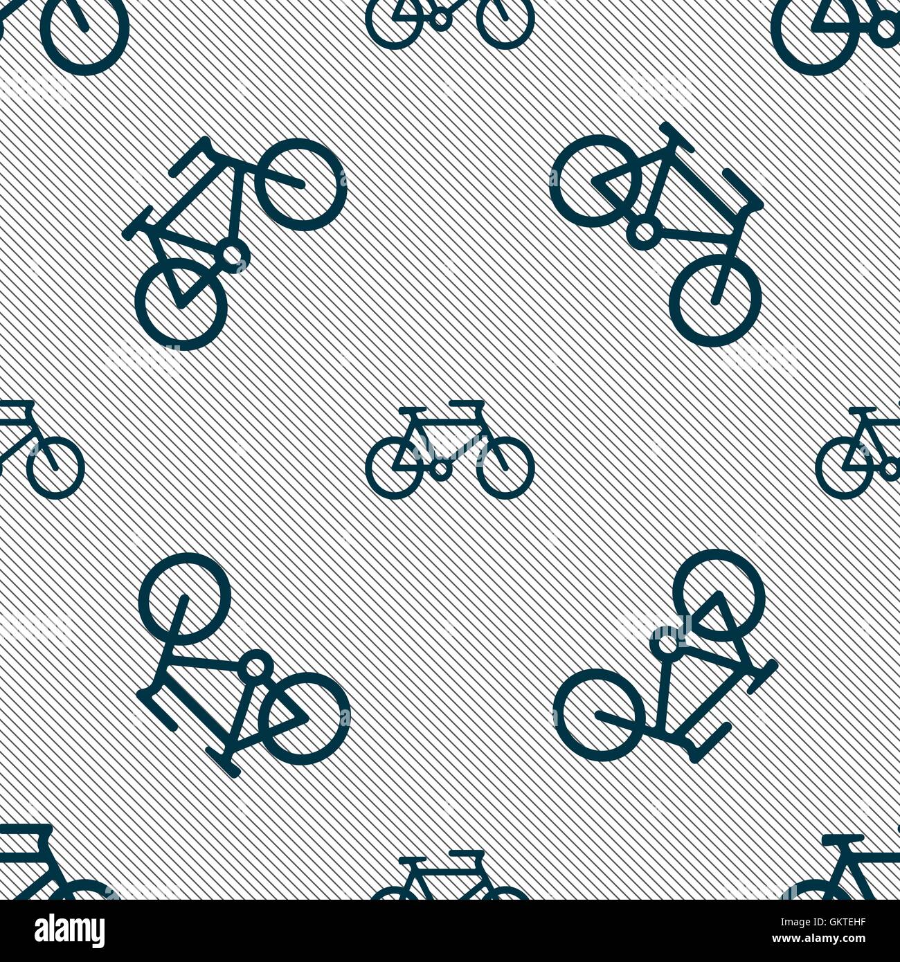 bike icon sign. Seamless pattern with geometric texture. Vector Stock ...