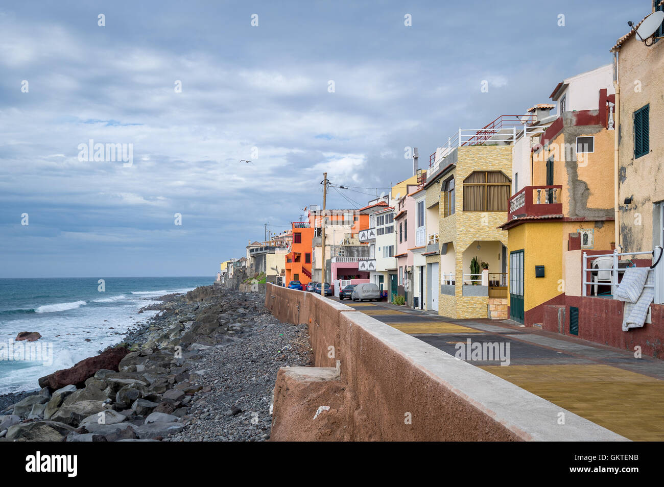 Colorful houses at Paul do Mar, Madeira island coast Stock Photo - Alamy
