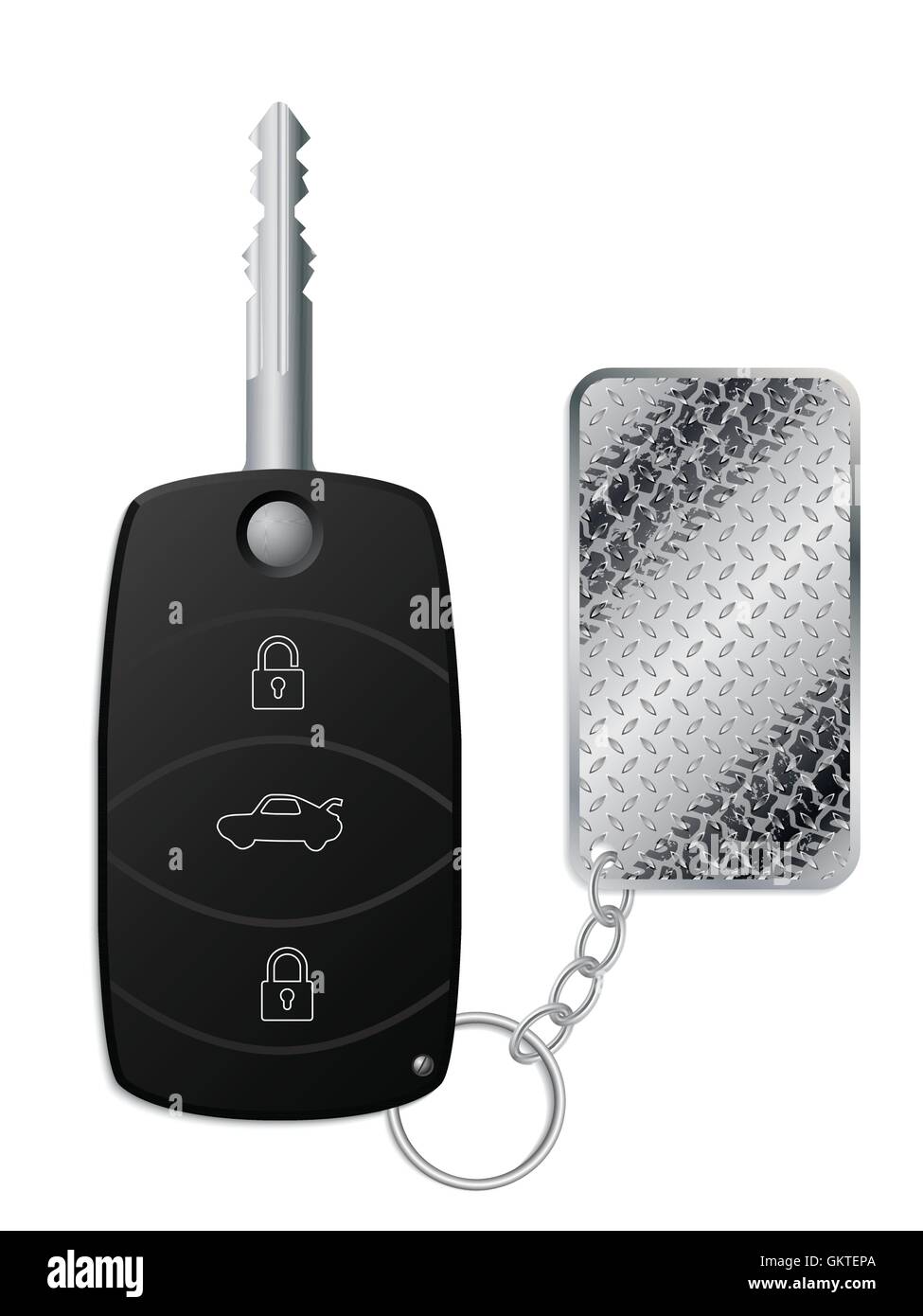 Car remote key with industrial tire tread keyholder Stock Vector Image ...