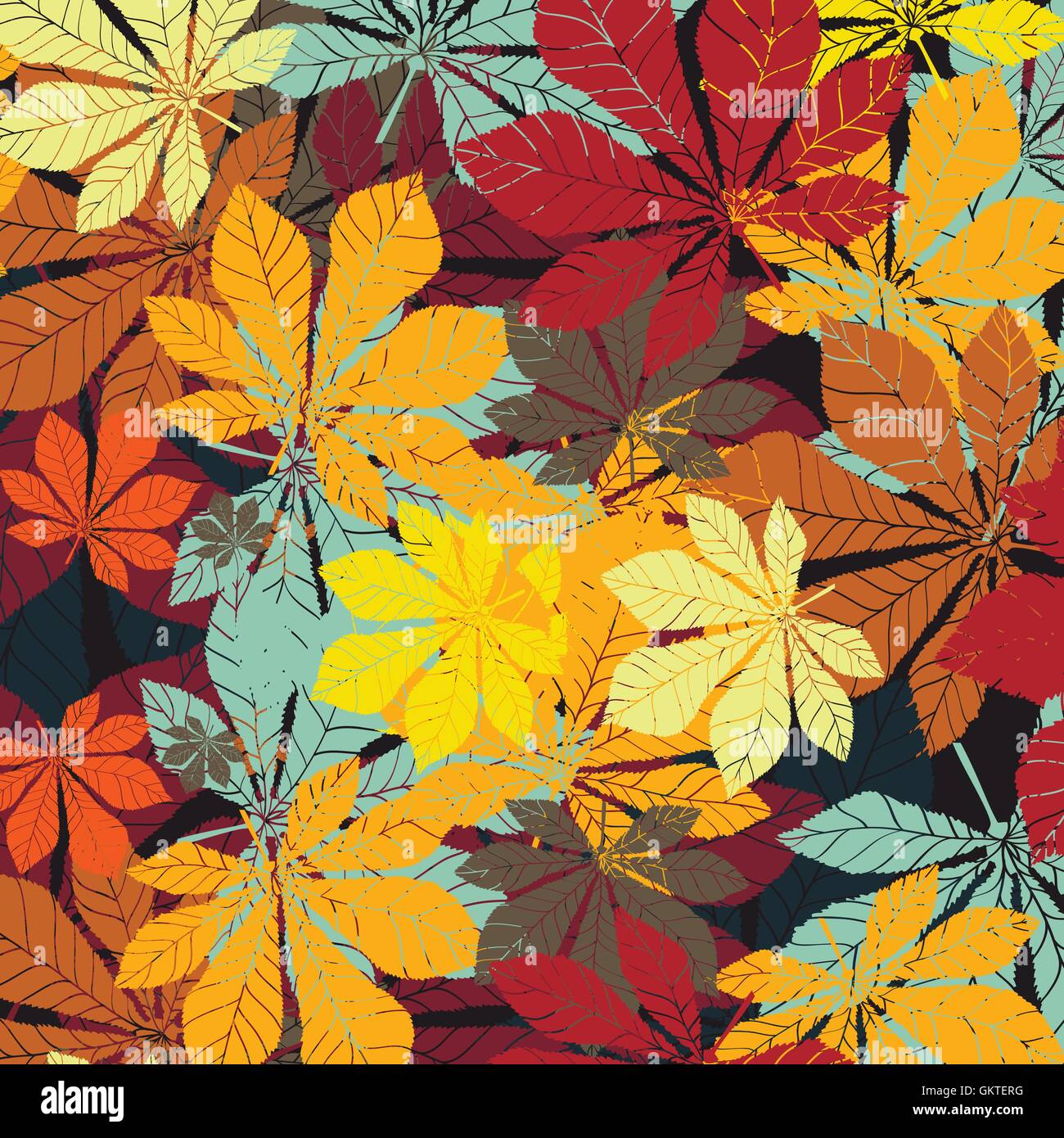 Leaf chestnut pattern - vector silhouette Stock Vector Image & Art - Alamy