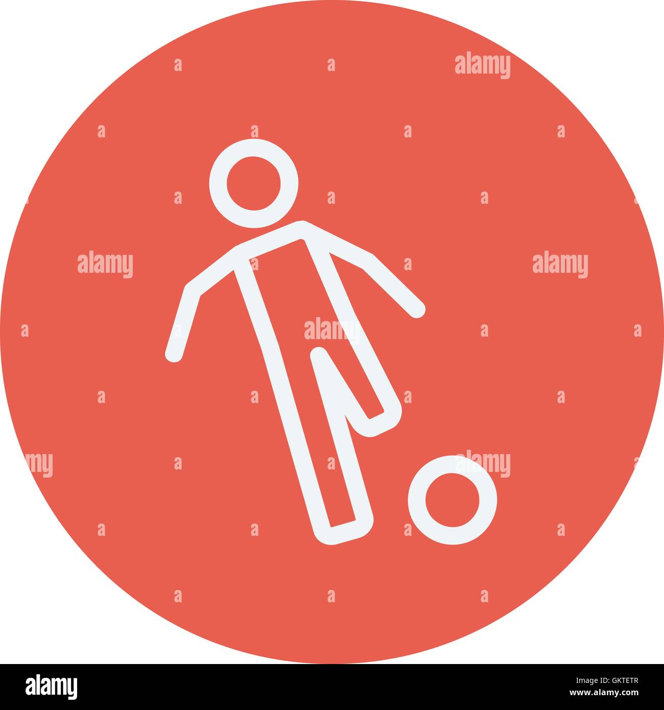 Soccer player to kick the ball thin line icon Stock Vector Image & Art ...