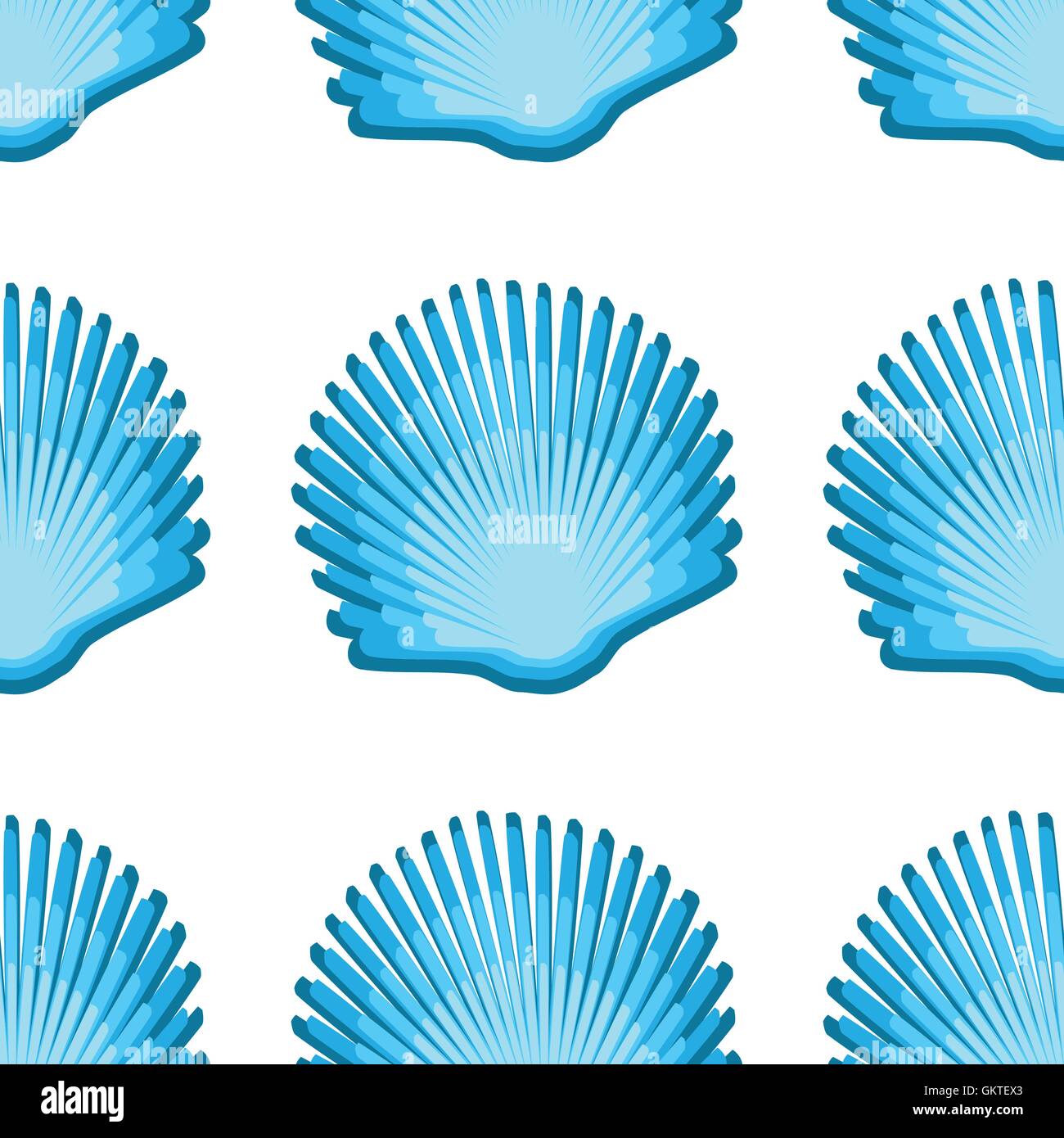 Scallop seashell semless pattern on background. Vector illustration ...