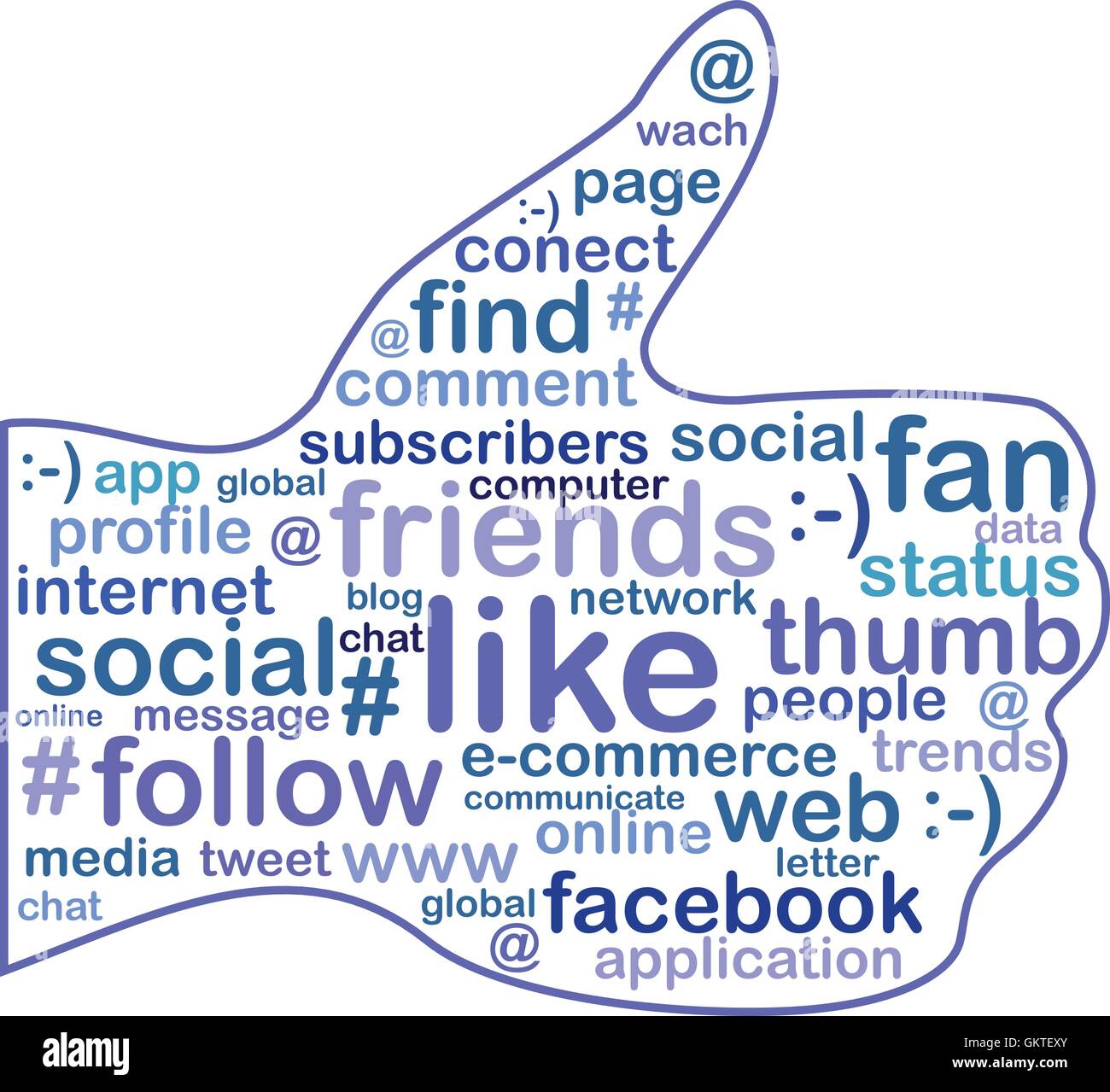 Like text thumbs up sign Stock Vector Images - Alamy