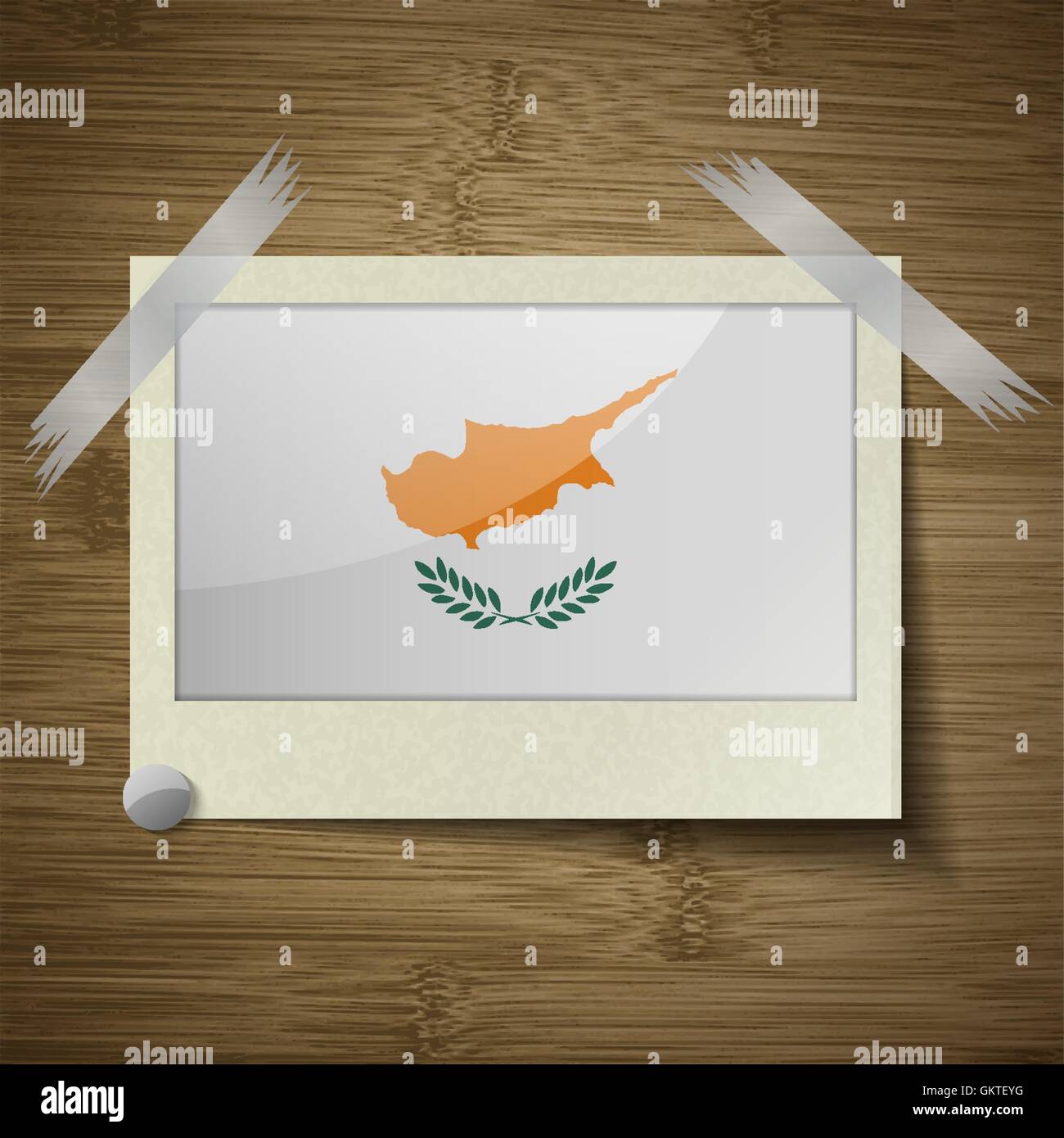 Flags Cyprus at frame on wooden texture. Vector Stock Vector Image ...